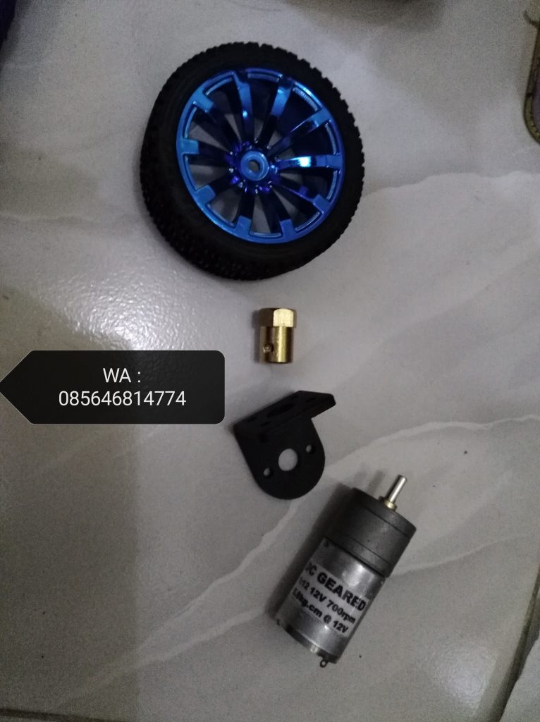 Gearbox Motor Dc Lengkap Roda dan Bracket - Malang Electronic